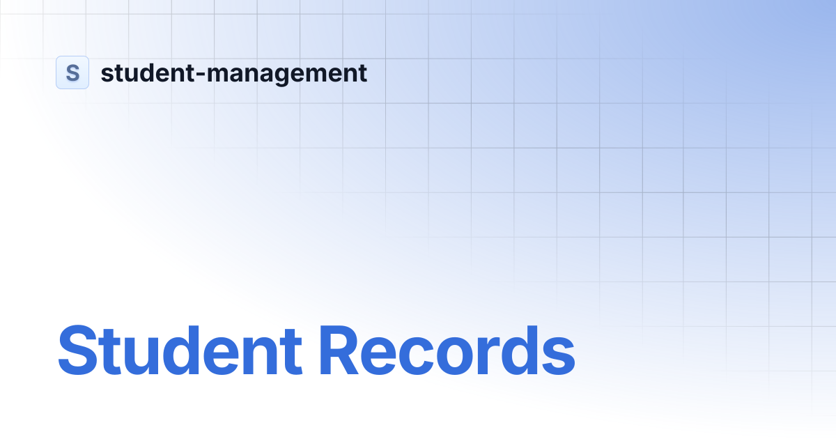 Student Records | student-management